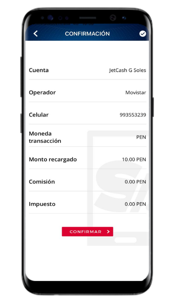Recarga líneas celulares – Jet Cash – Billetera digital